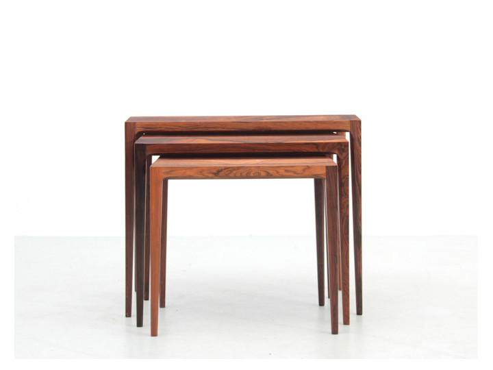Mid-Century modern scandinavian nesting tables in Rio rosewood by ...