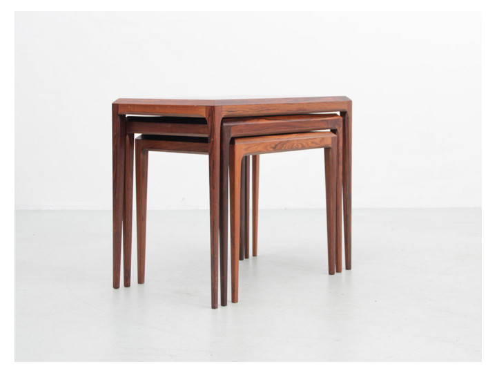 Mid-Century modern scandinavian nesting tables in Rio rosewood by ...