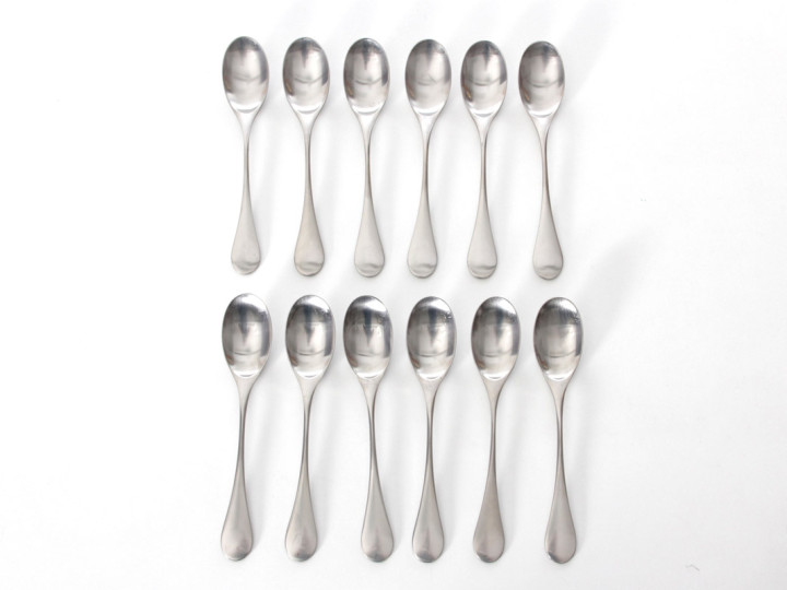 Scandinavian mat steel cutlery set. Model Mango by Nanny Still. 70 pcs ...