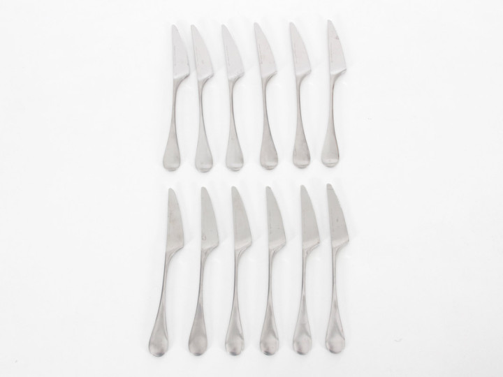 Scandinavian mat steel cutlery set. Model Mango by Nanny Still. 70 pcs ...