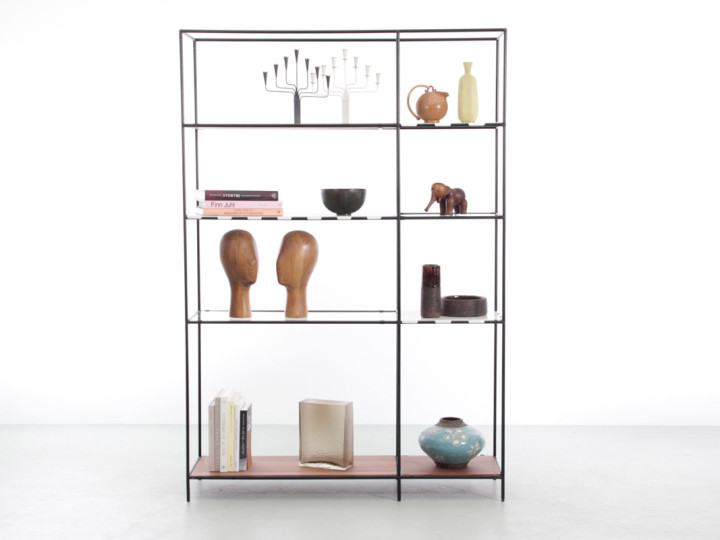 Mid century modern scandinavian Original Shelf walnut and lacquered ...