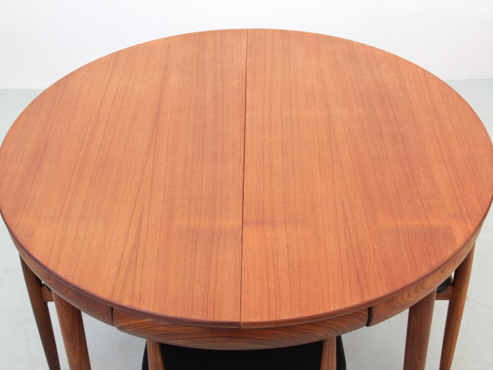 Table de repas scandinave à rallonges Dining set en teck model 630 ...