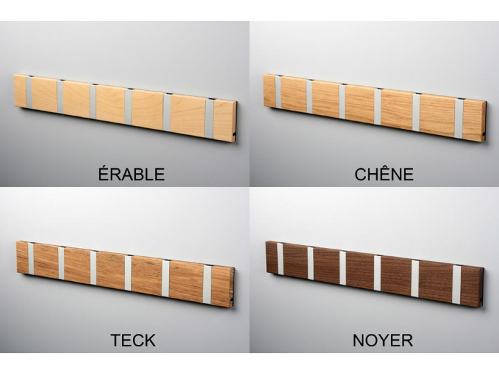 Porte manteau mural scandinave Knax, 6 patères, en érable, chêne, teck ...