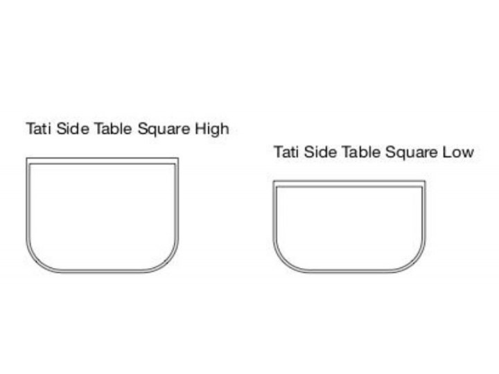Tati Side Table Square High Stone | Galerie Møbler