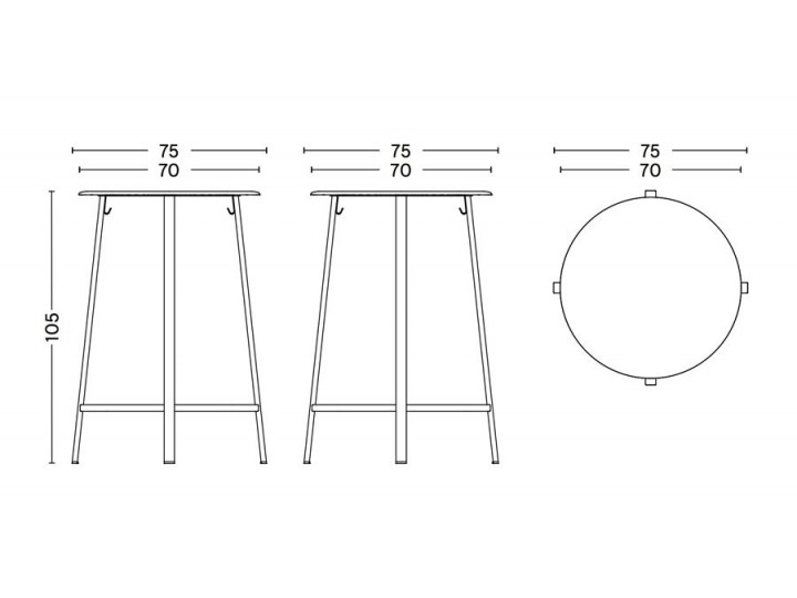 Table haute scandinave Revolver | Galerie Møbler