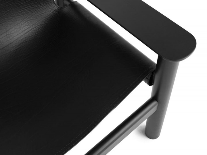 Bernard Lounge chair Leather black/black oak | Galerie Møbler
