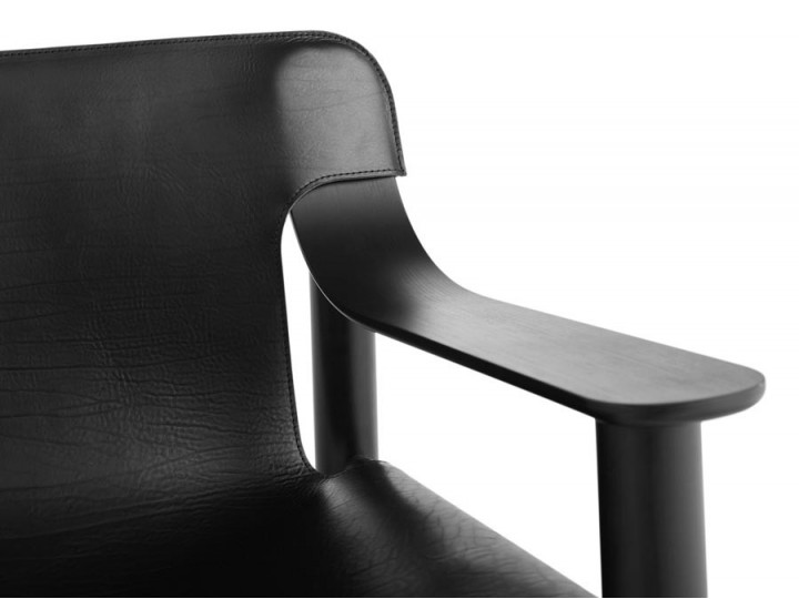 Bernard Lounge chair Leather black/black oak | Galerie Møbler