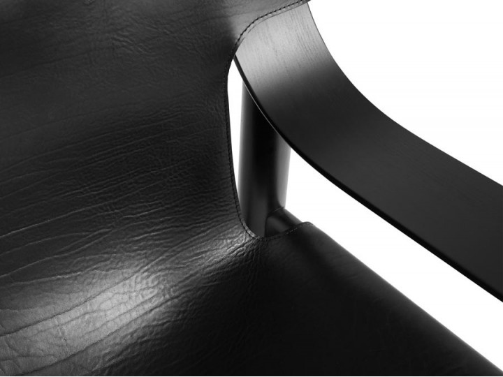 Bernard Lounge chair Leather black/black oak | Galerie Møbler