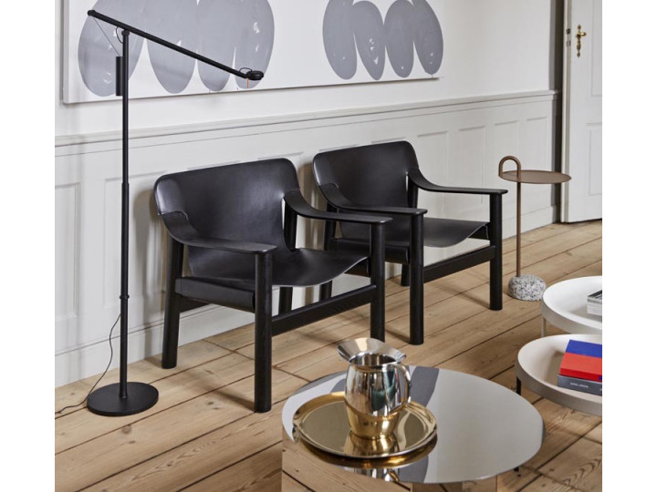 Bernard Lounge chair Leather black/black oak | Galerie Møbler