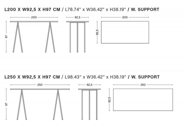 Table haute Loop Stand. 4 dimensions. 6 à 12 pers. | Galerie Møbler