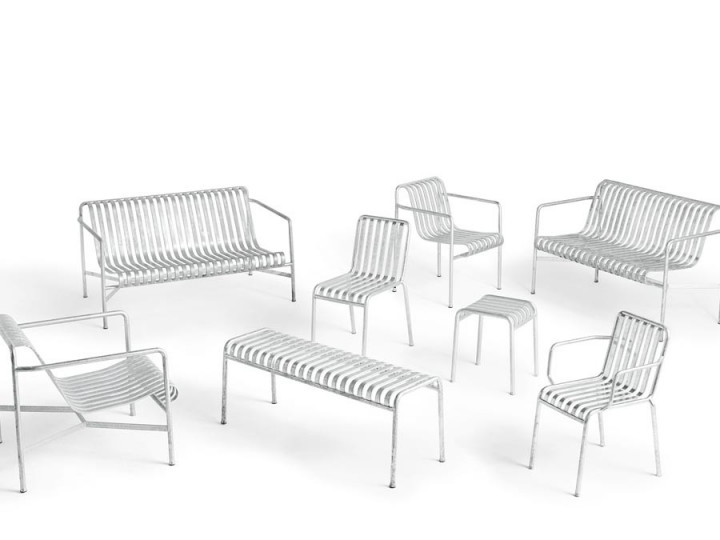 Palissade outdoor dining bench hot galvanized | Galerie Møbler