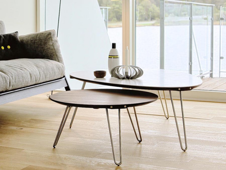Shark triangular coffee table AK 1860, solid wood or Coribn | Galerie ...
