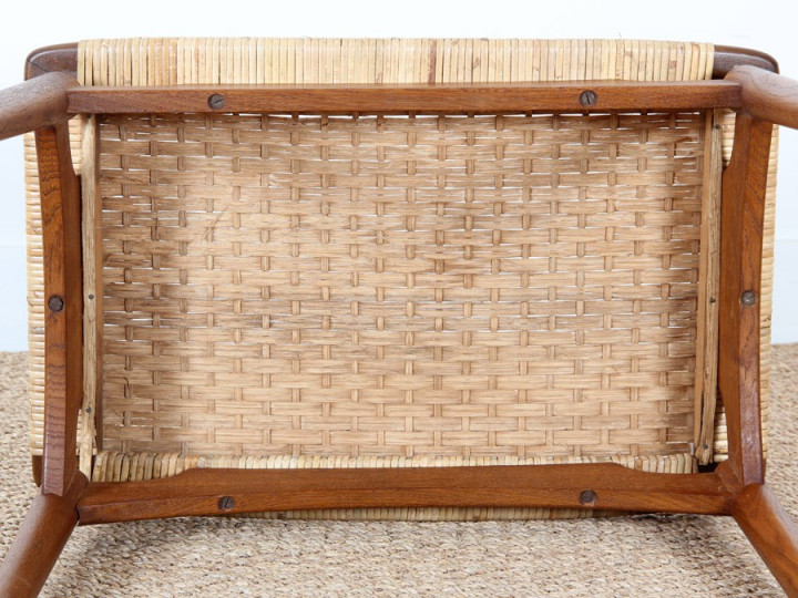 Scandinavian teak and cane stool | Galerie Møbler