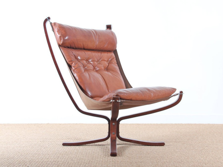 Scandinavian "Falcon" armchair with ottoman by Sigurd Ressel | Galerie ...