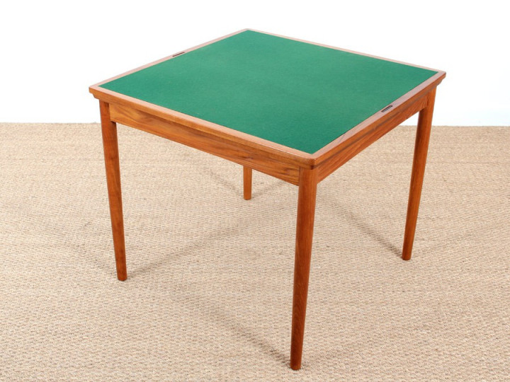 Table de bridge en teck à plateau reversible et rallonges. | Galerie Møbler