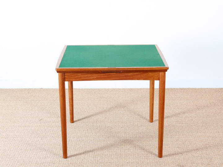 Table de bridge en teck à plateau reversible et rallonges. | Galerie Møbler