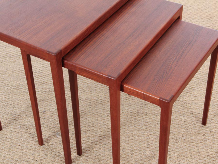 Mid-Century danish nesting tables in teak by Eske Kristensen for Ludvig ...