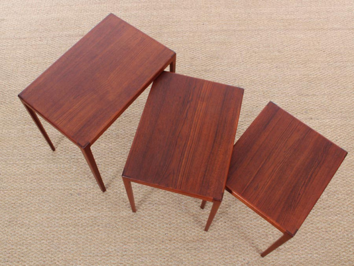 Mid-Century danish nesting tables in teak by Eske Kristensen for Ludvig ...
