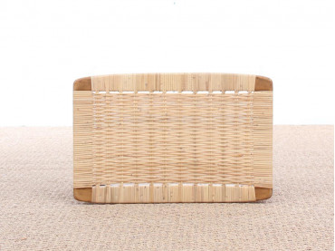 Scandinavian teak and cane stool | Galerie Møbler
