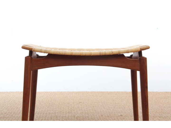 Scandinavian teak and cane stool | Galerie Møbler
