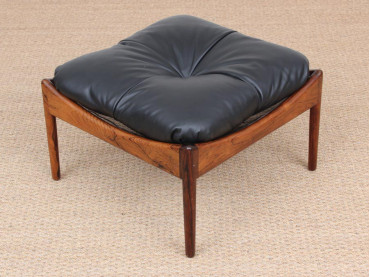 Mid-Century Modern Danish lounge chair and ottoman in Rio rosewood ...
