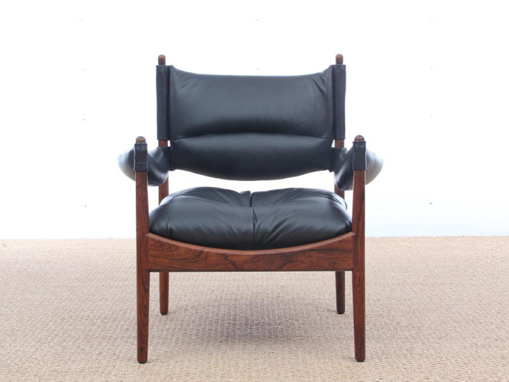 Mid-Century Modern Danish lounge chair and ottoman in Rio rosewood ...