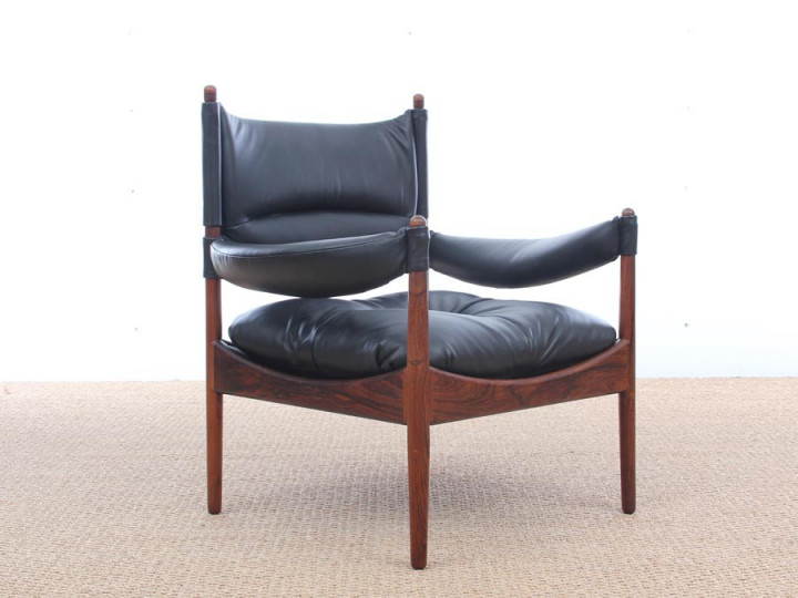 Mid-Century Modern Danish lounge chair and ottoman in Rio rosewood ...