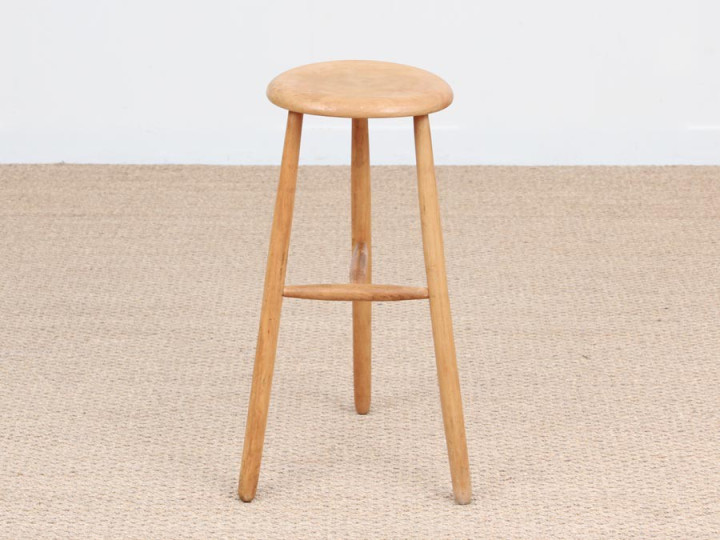 Mid-Century modern scandinavian bar stool in beech | Galerie Møbler