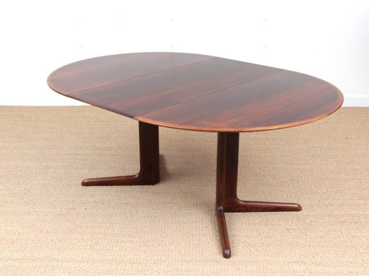 Mid-Century modern scandinavian round dining table in Rio rosewood 6/10 ...