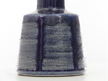 Mid-Century modern scandinavian ceramic Palhus lamp. Dark blue