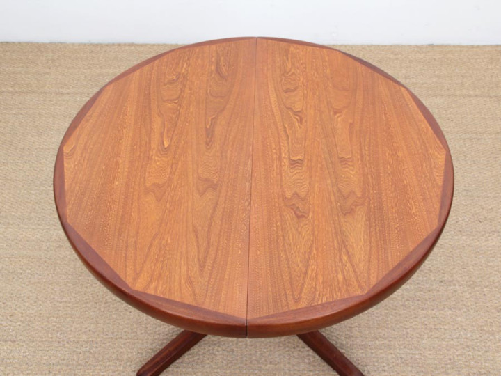 Table de repas scandinave ronde en teck, 4/10 pers | Galerie Møbler