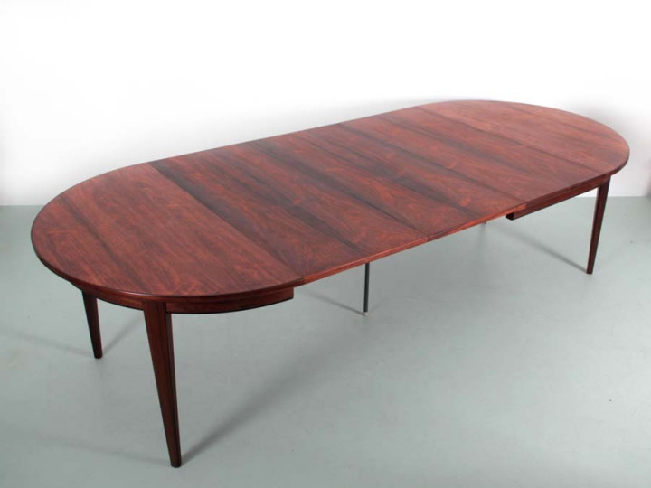 Table de repas scandinave ronde à 3 rallonges en palissandre de Rio ...