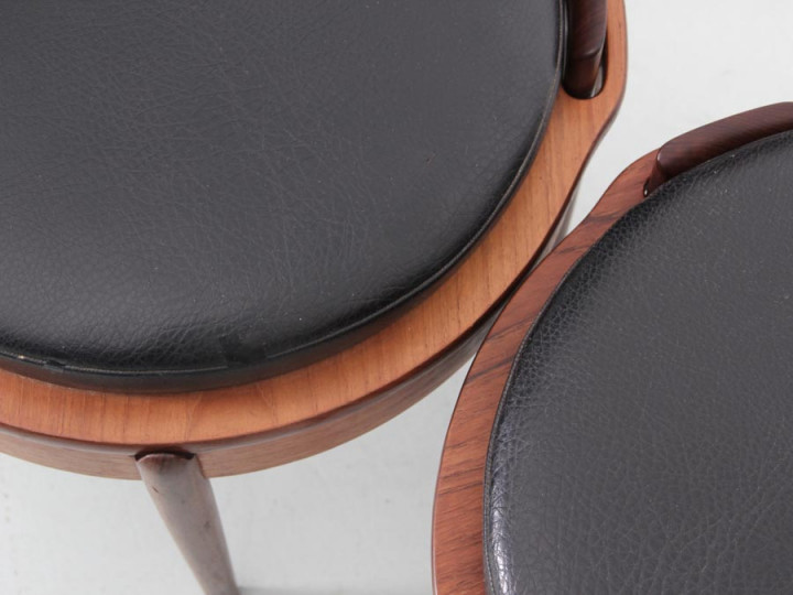 Mid-Century modern scandinavian pair of reversible Scandinavian stools ...