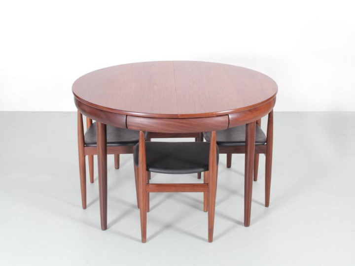 Table de repas scandinave à rallonges Dining set en teck model 630 ...