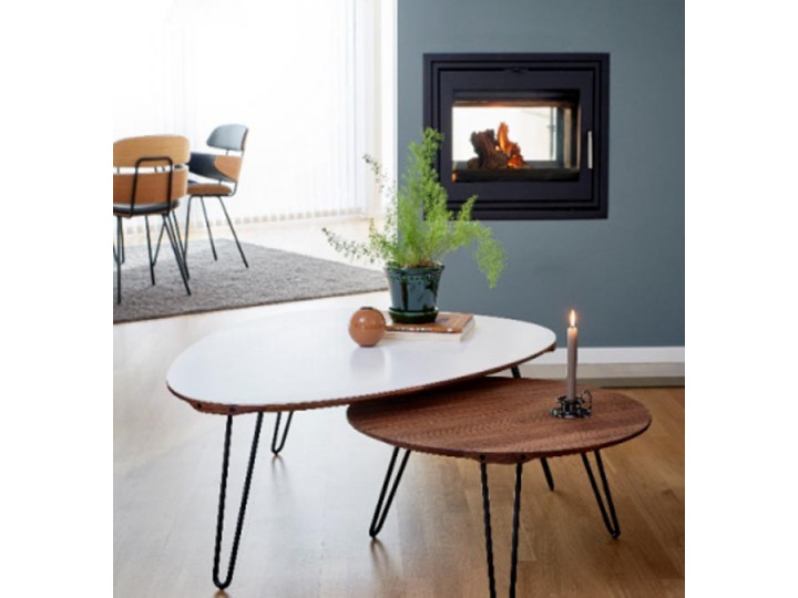 Shark round coffee table AK 1850. Ø 100 cm, solid wood or Coribn ...