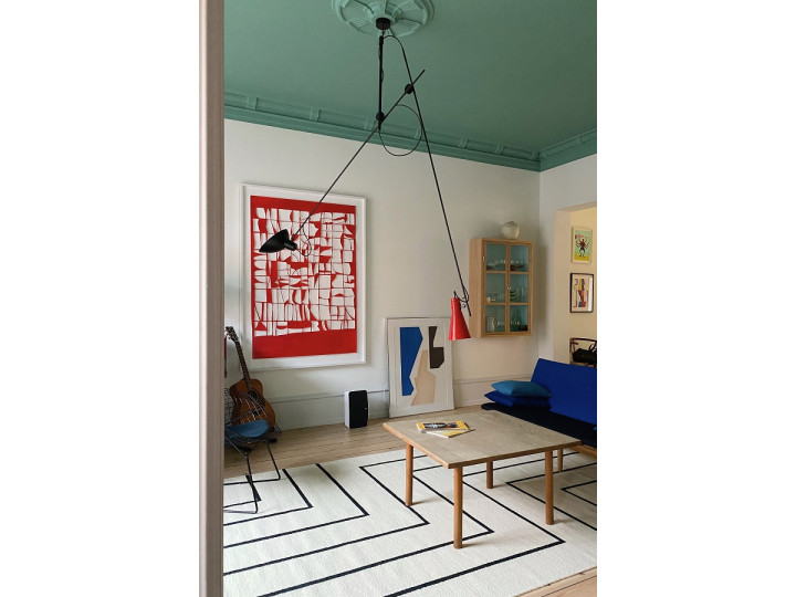 Mid-modern scandinavian rug model VK1 white / black | Galerie Møbler