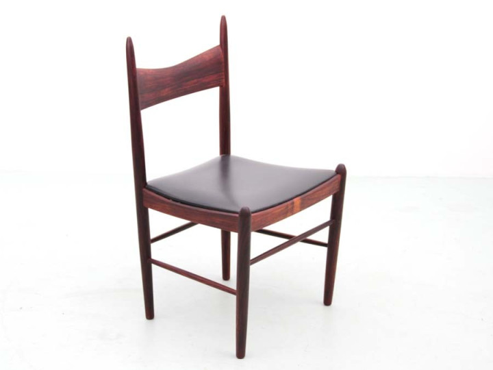 Mid-Century modern scandinavian set of 6 dining chairs in Rio rosewood ...