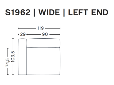 MAGS SOFT module. Left armrest Large - S1962 | Galerie Møbler